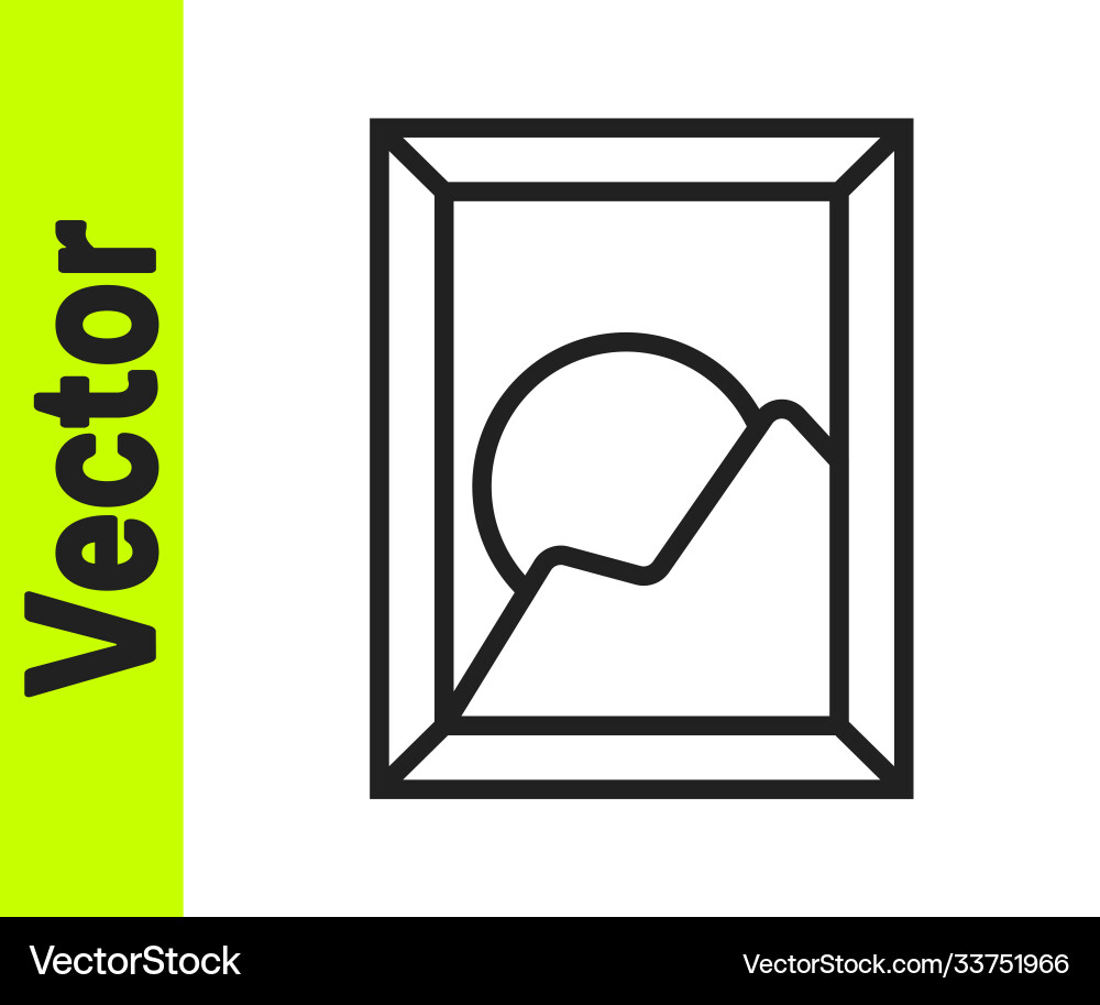 Black line picture landscape icon isolated Vector Image