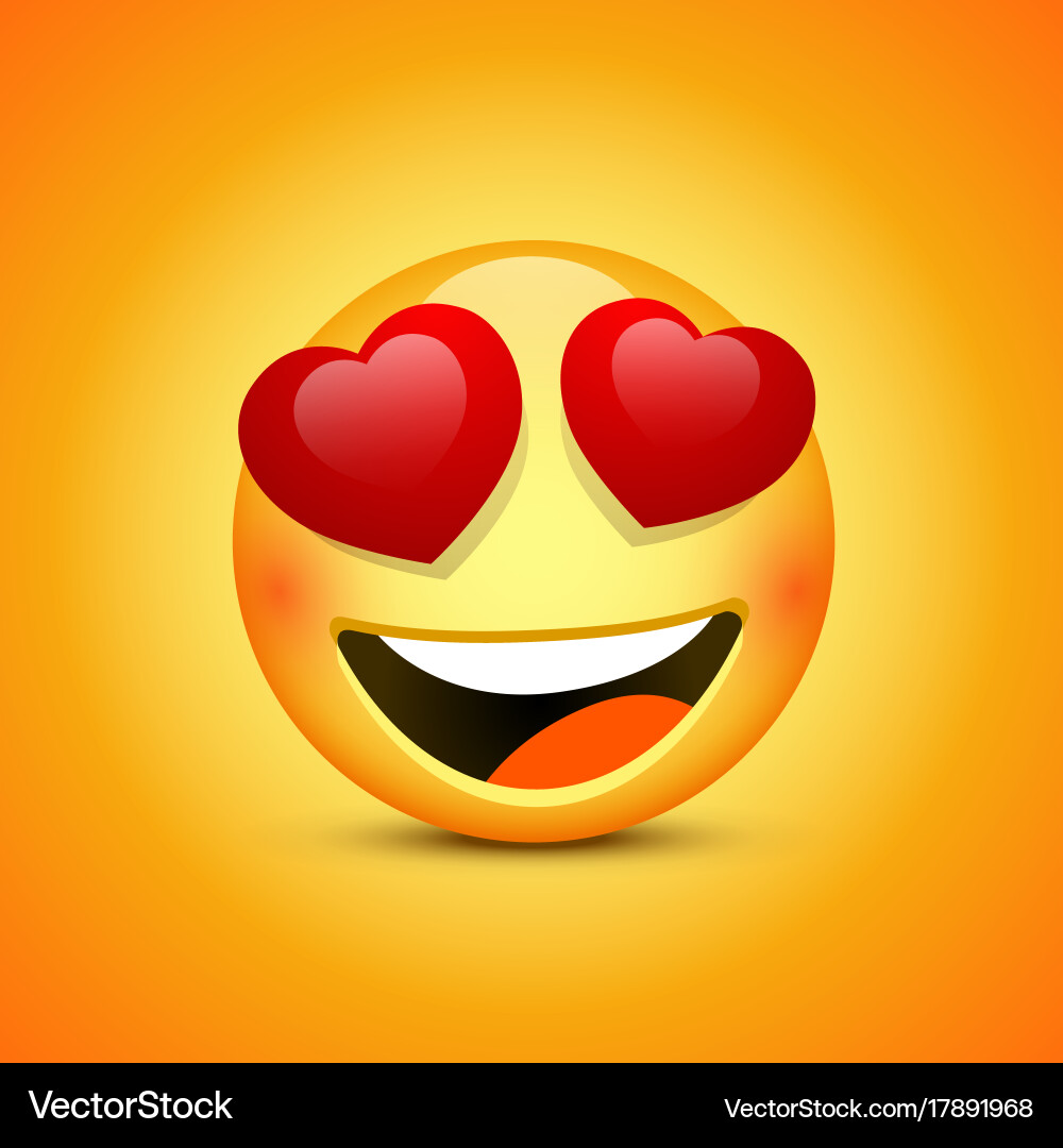 Smiling face emotions love happy eyes Royalty Free Vector