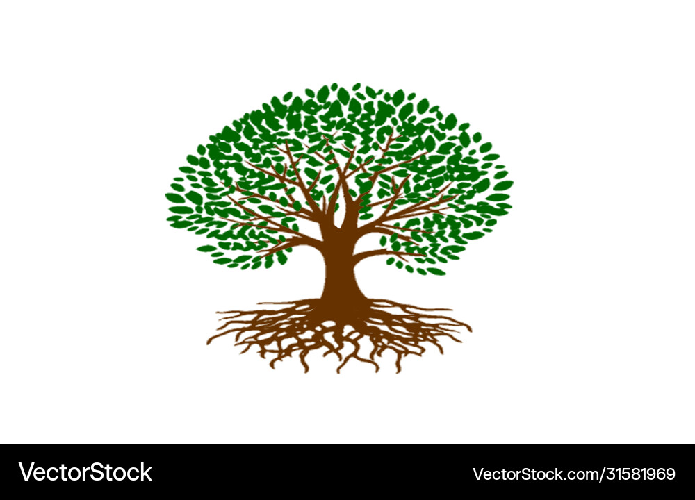 Natural tree cool art Royalty Free Vector Image