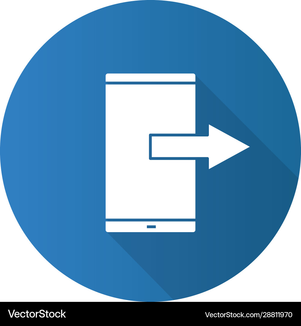 Mobile data transfer flat design long shadow Vector Image