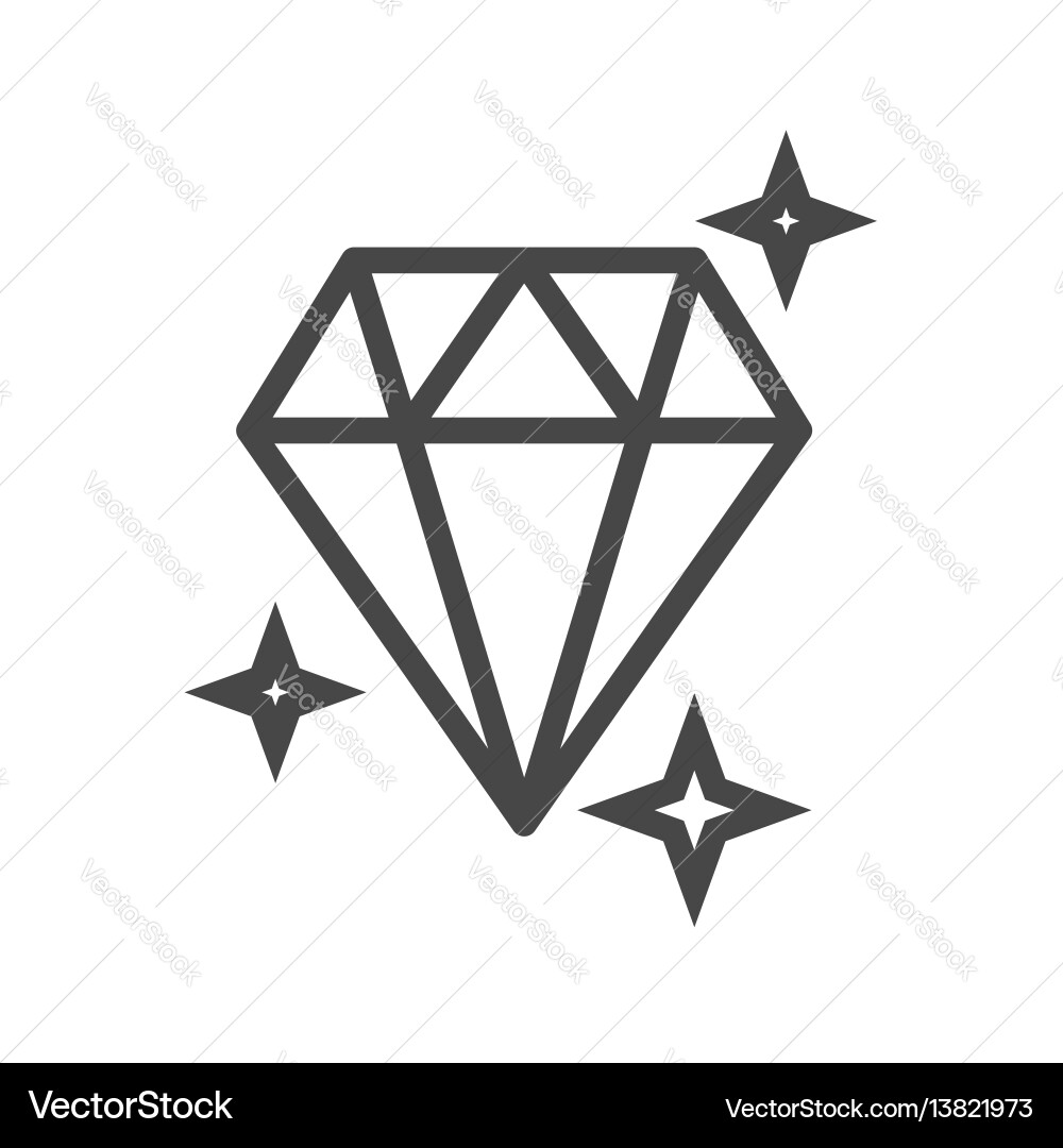 Brilliant thin line icon Royalty Free Vector Image