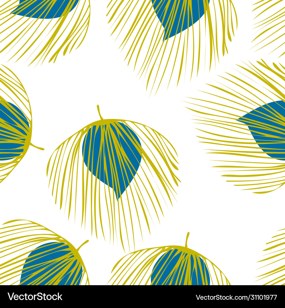 Blue plant abstract seamless pattern Royalty Free Vector