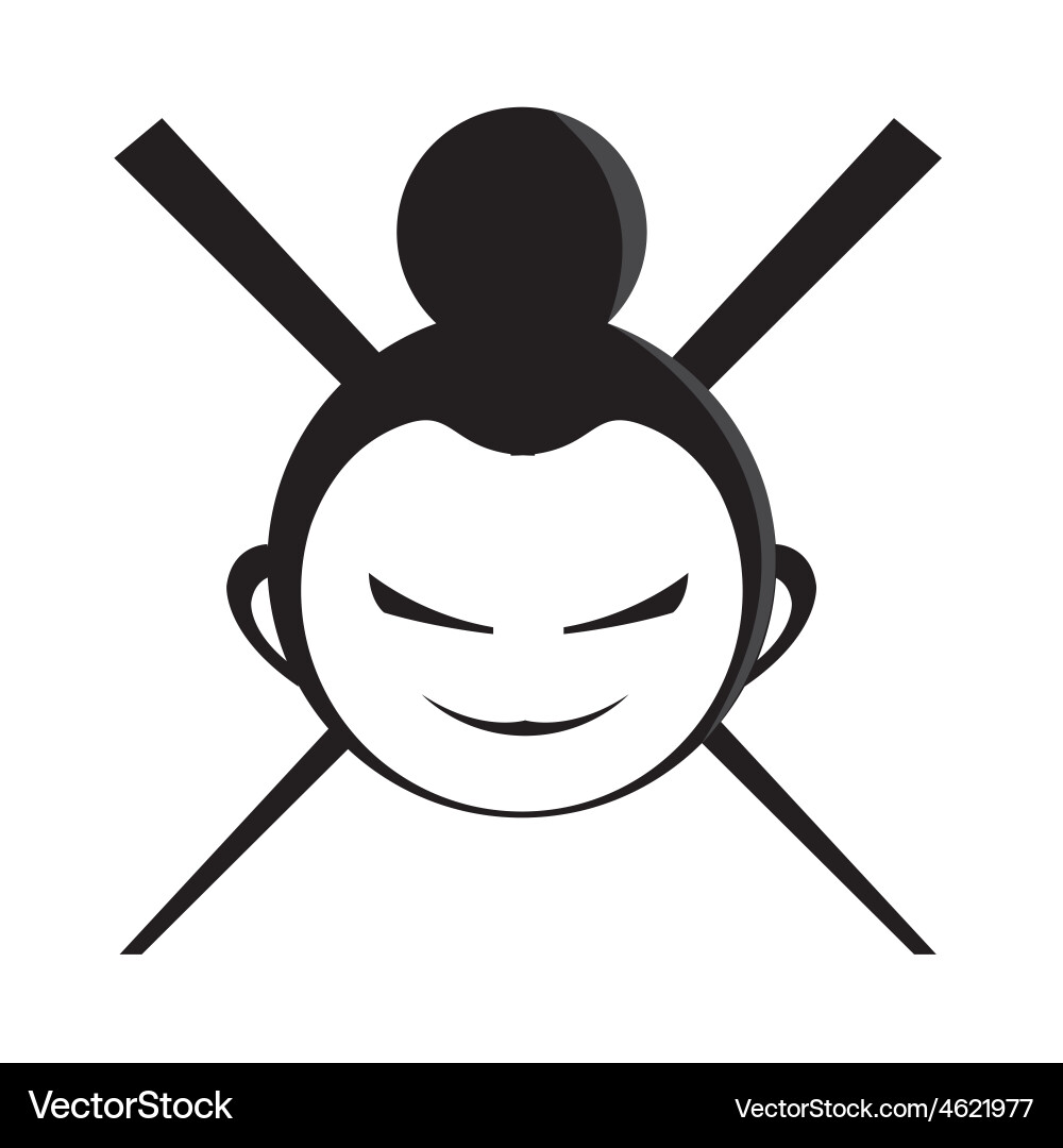 Japan face sushi logo Royalty Free Vector Image