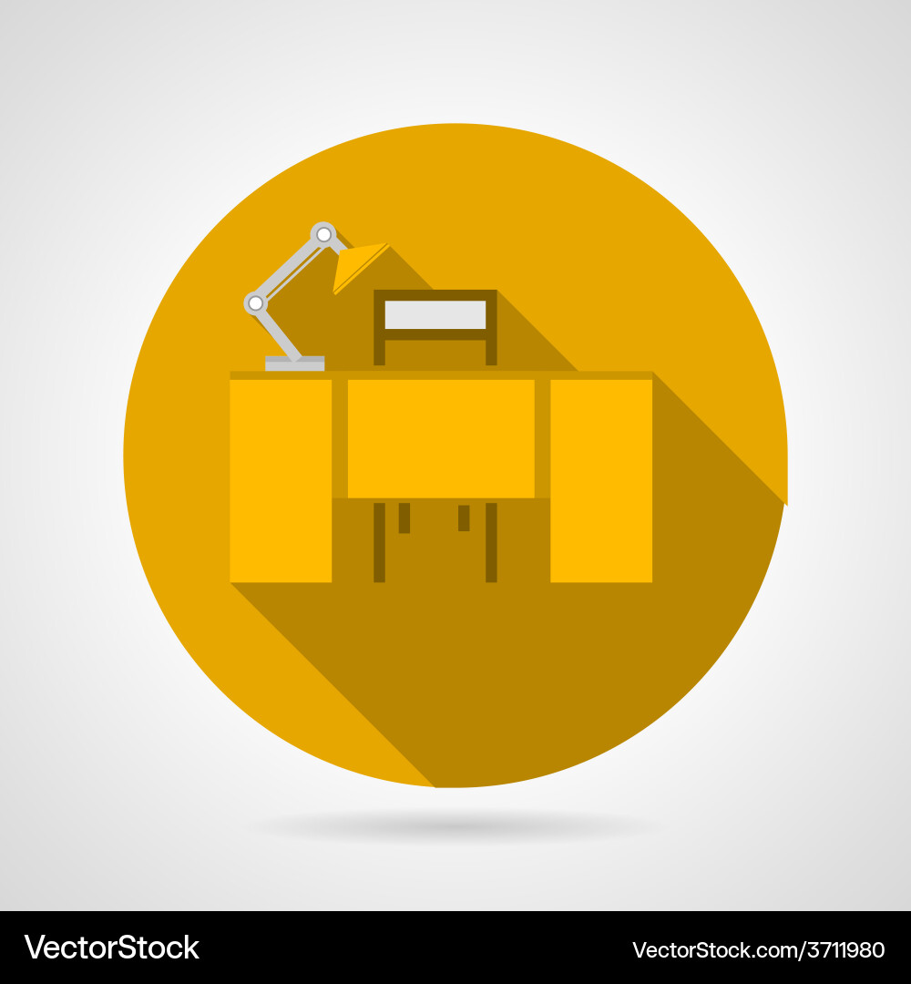 Flat icon for office desk Royalty Free Vector Image