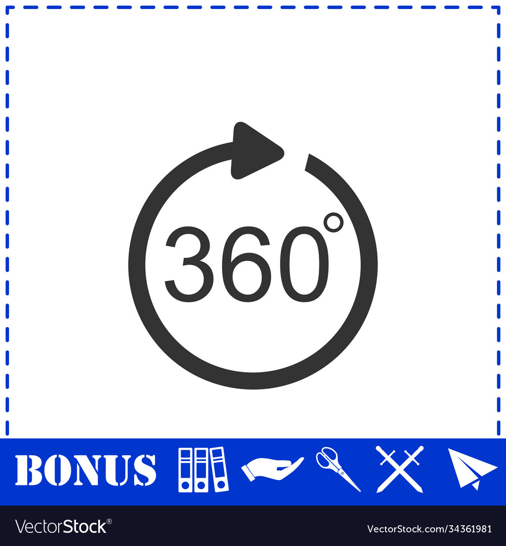 Angle 360 degrees icon flat Royalty Free Vector Image