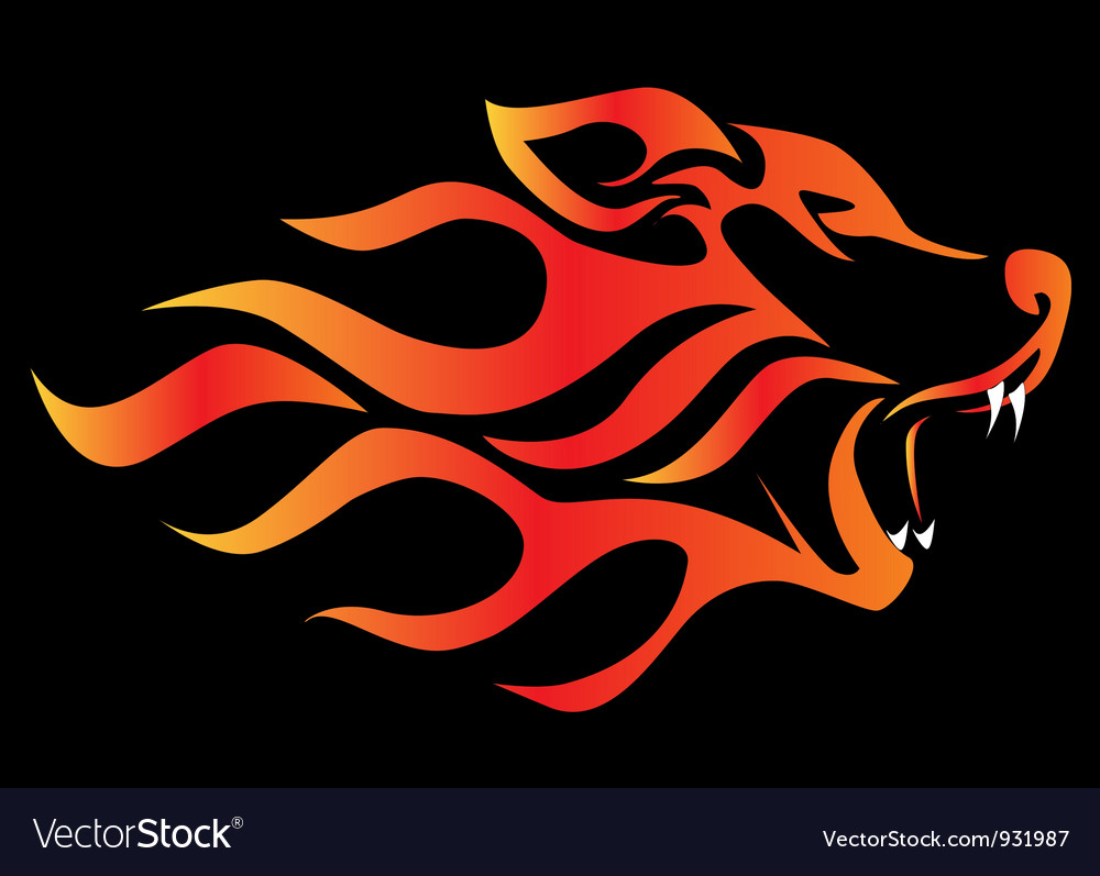 Flame Wolf Royalty Free Vector Image - VectorStock