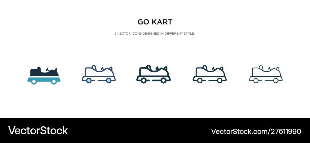 Go kart icon in different style two colored Vector Image