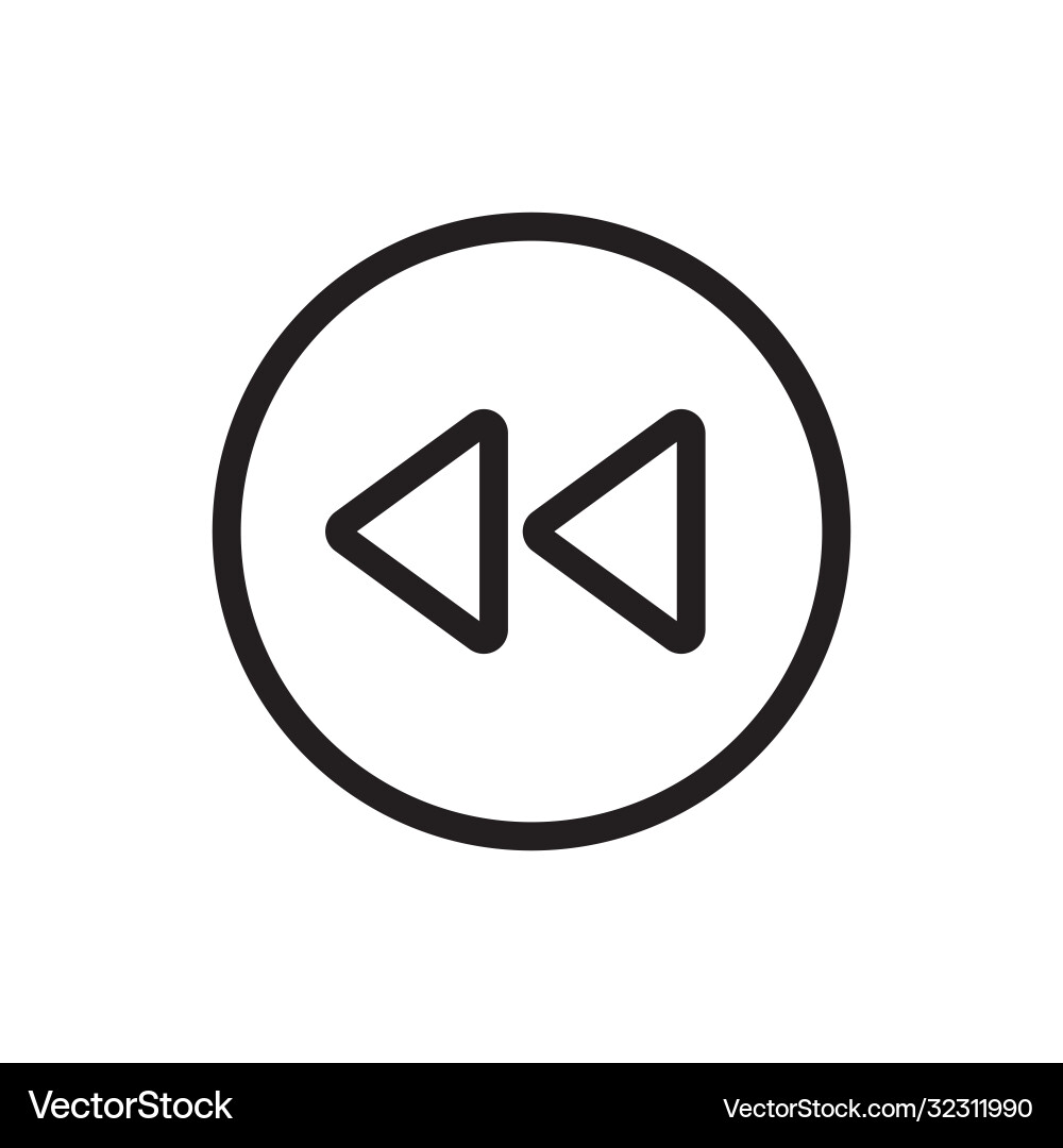 Rewind icon fast sign Royalty Free Vector Image