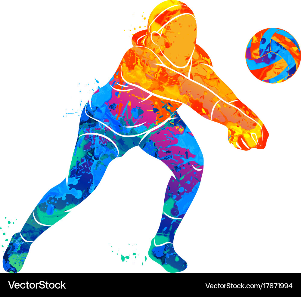 Abstract volleyball player Royalty Free Vector Image