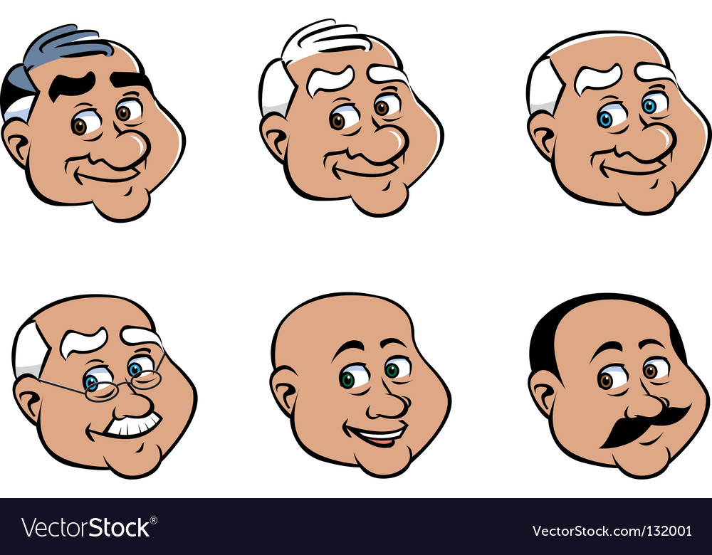 Old man's face Royalty Free Vector Image - VectorStock