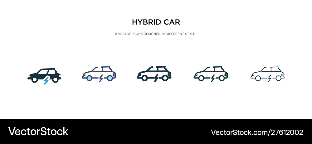 Hybrid car icon in different style two colored Vector Image