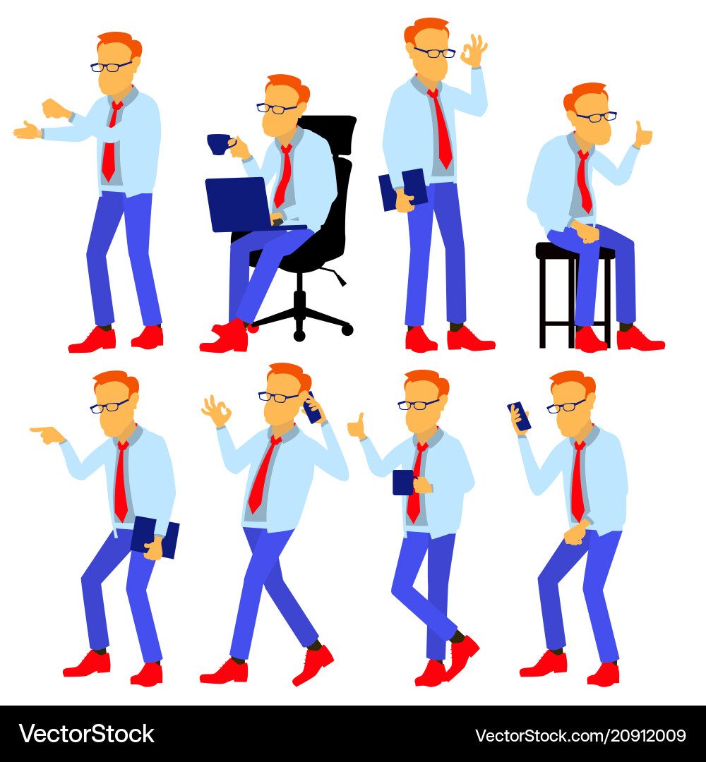 Man set modern gradient colors people in Vector Image