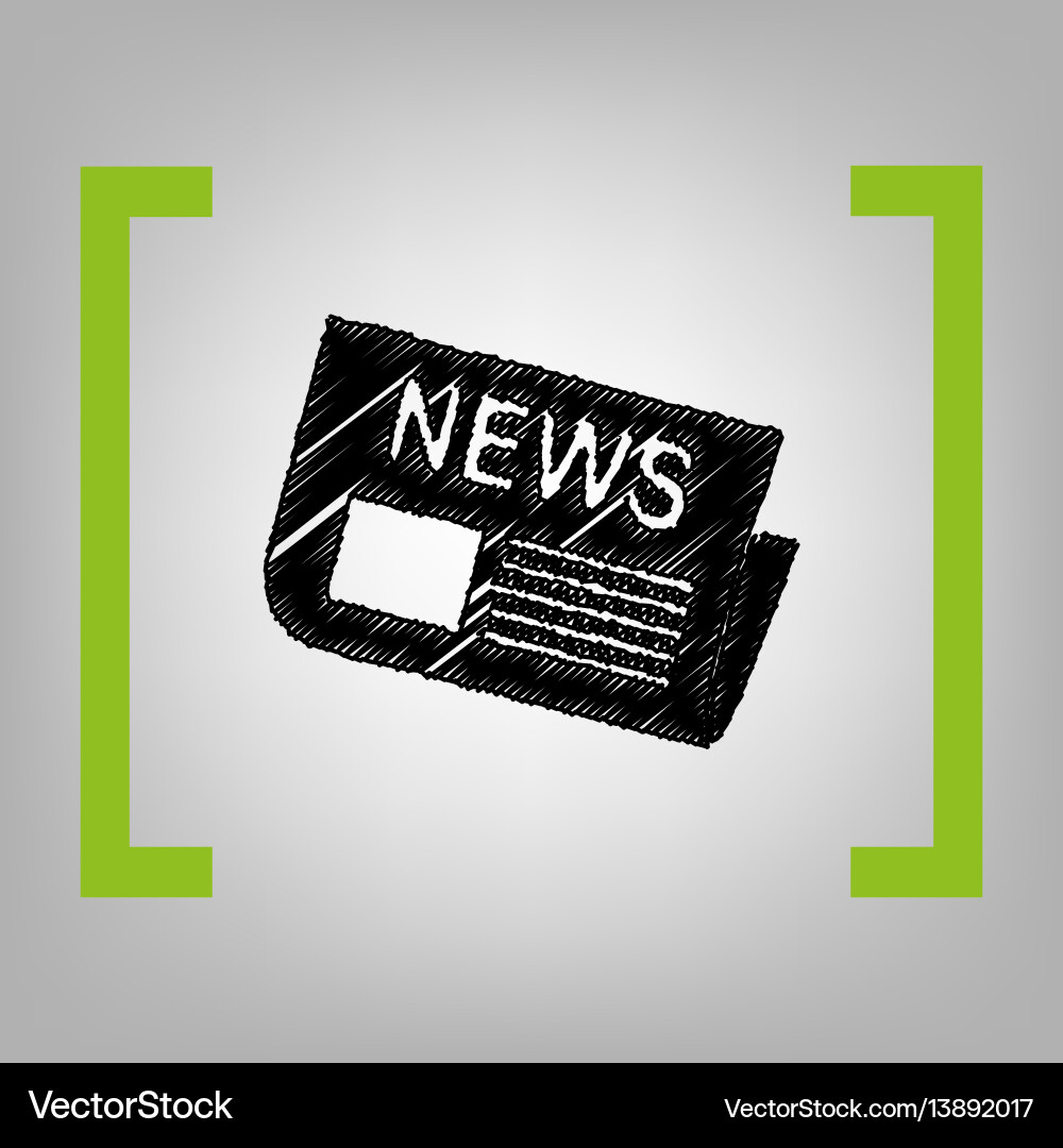 Newspaper sign black scribble icon Royalty Free Vector Image