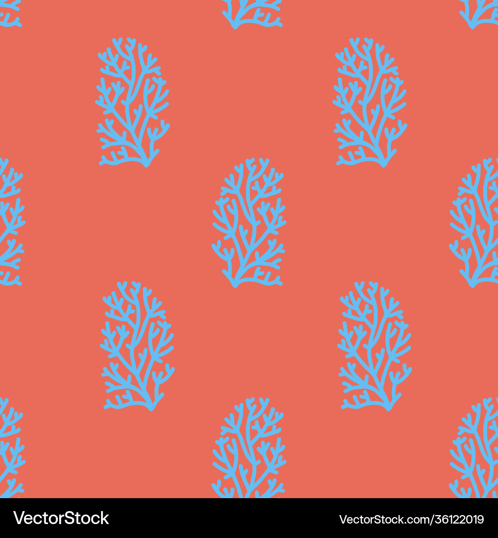 Simple shaped blue corals seamless pattern Vector Image