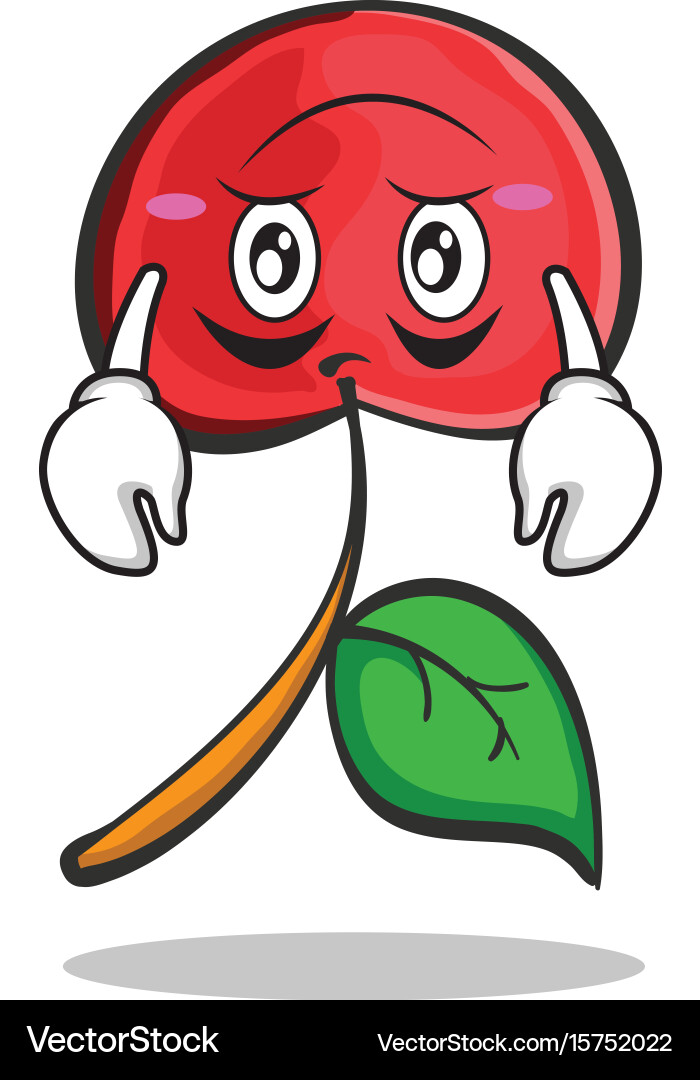Upside down cherry character cartoon style Vector Image
