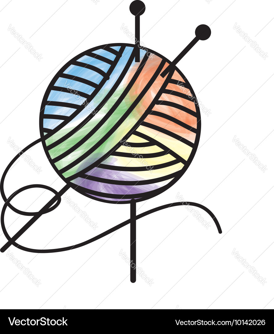 Thread and needles for knitting Royalty Free Vector Image