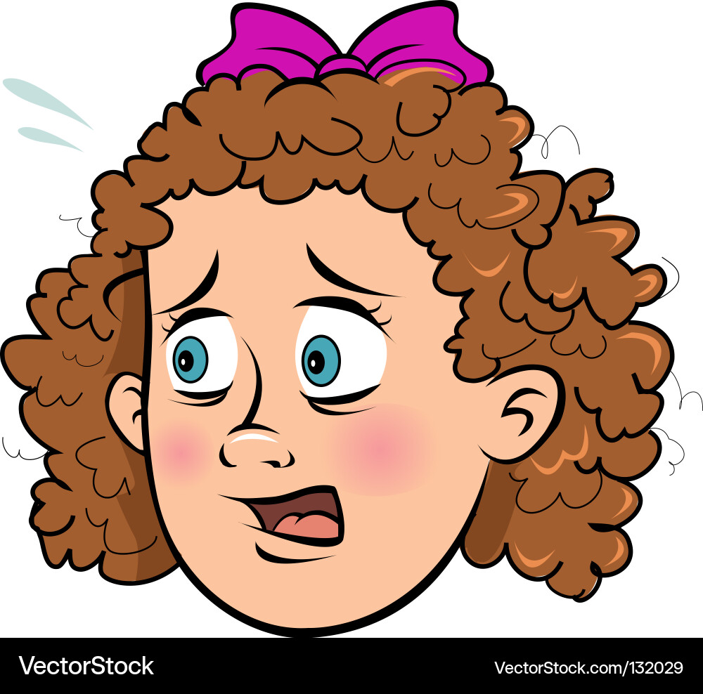 Scared girl Royalty Free Vector Image - VectorStock