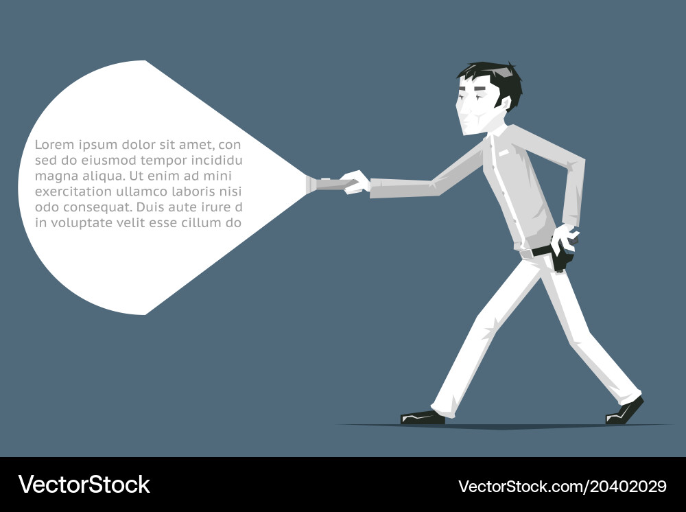 Security guard sneak walk cartoon Royalty Free Vector Image