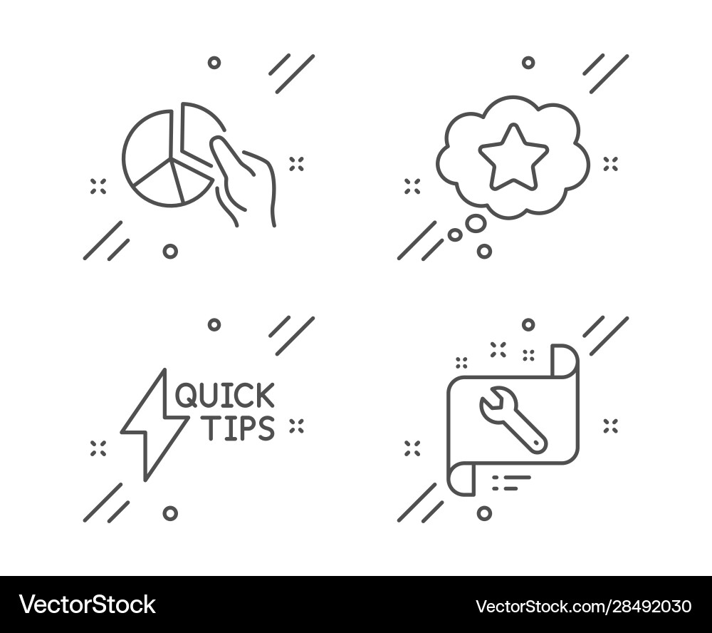 Loyalty star quickstart guide and pie chart icons Vector Image