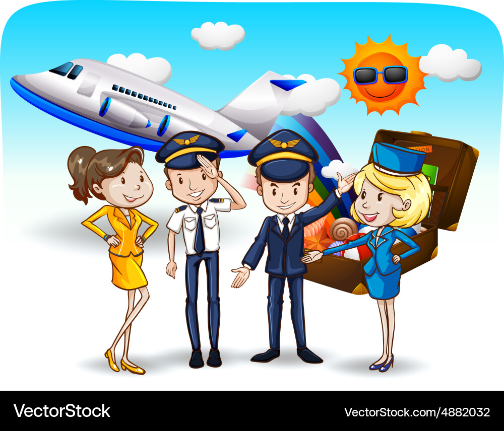 Cabin crew Royalty Free Vector Image - VectorStock