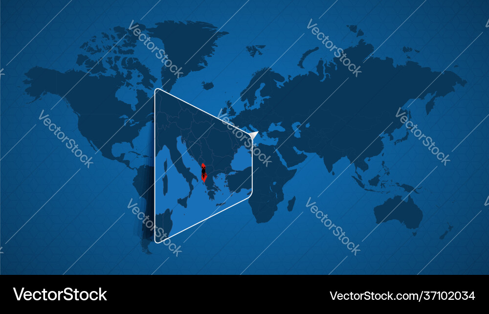 Detailed world map with pinned enlarged map Vector Image