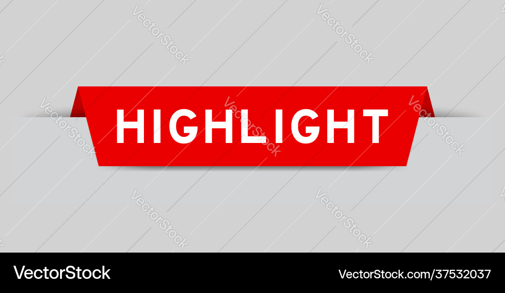 Red color inserted label with word highlight Vector Image