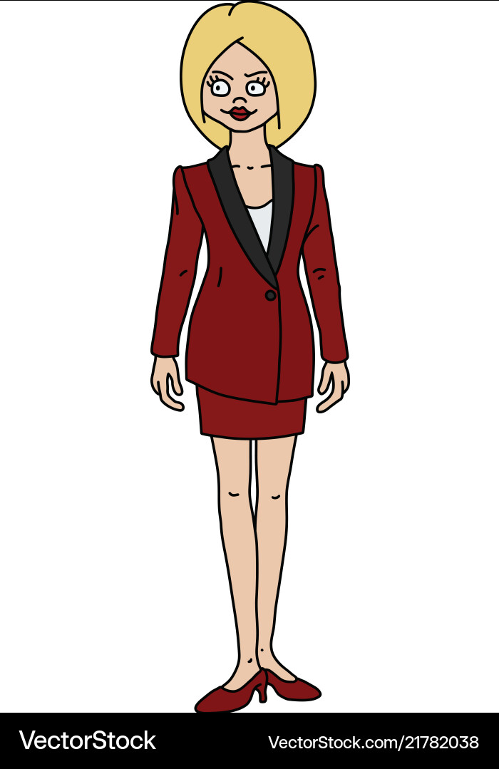 Funny blonde in a red snit Royalty Free Vector Image