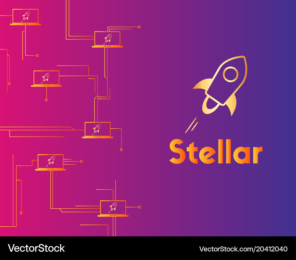 Blockchain stellar style circuit network Vector Image