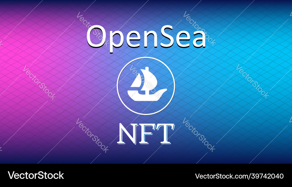 Opensea internet platform nft token market Vector Image