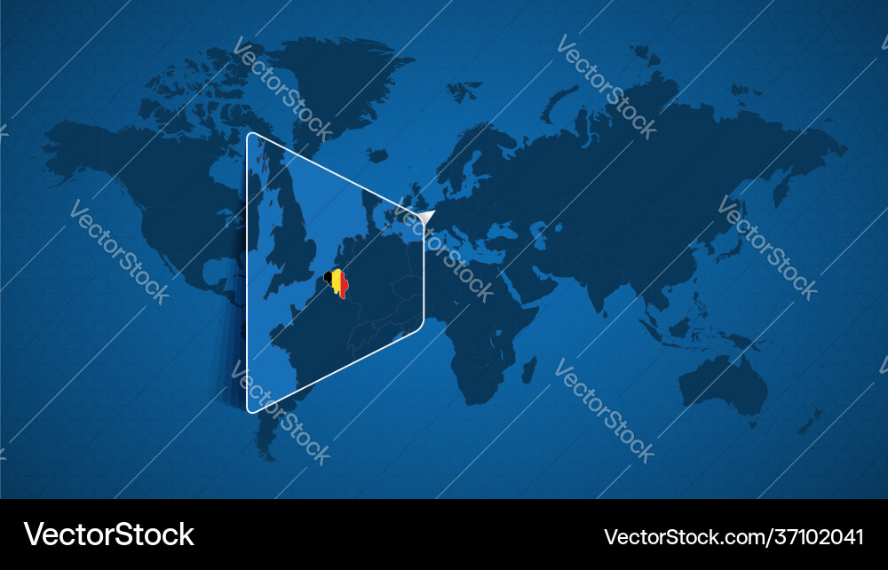 Detailed world map with pinned enlarged map Vector Image