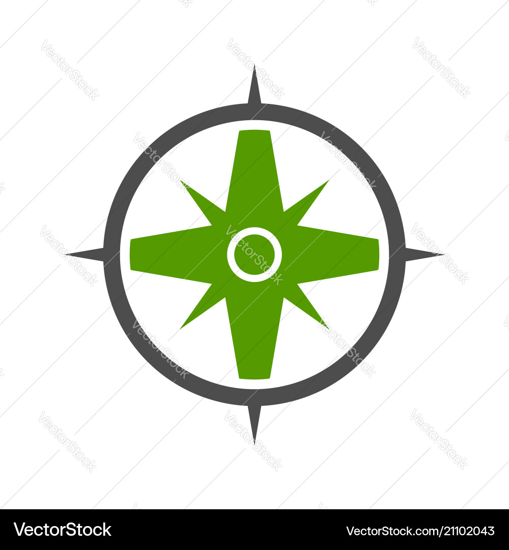 Nature green compass symbol logo design Royalty Free Vector