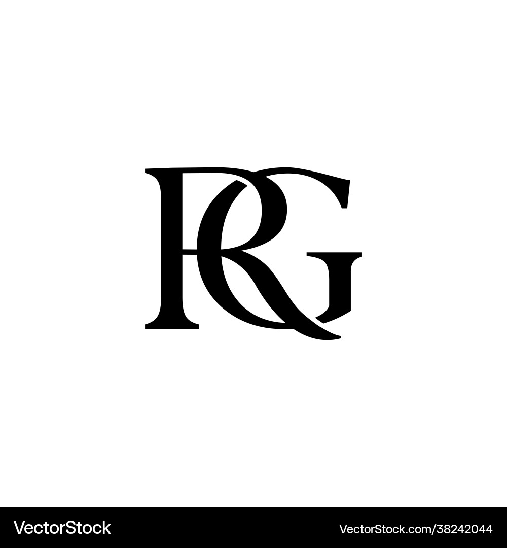 A modern and professional logo design with rg Vector Image
