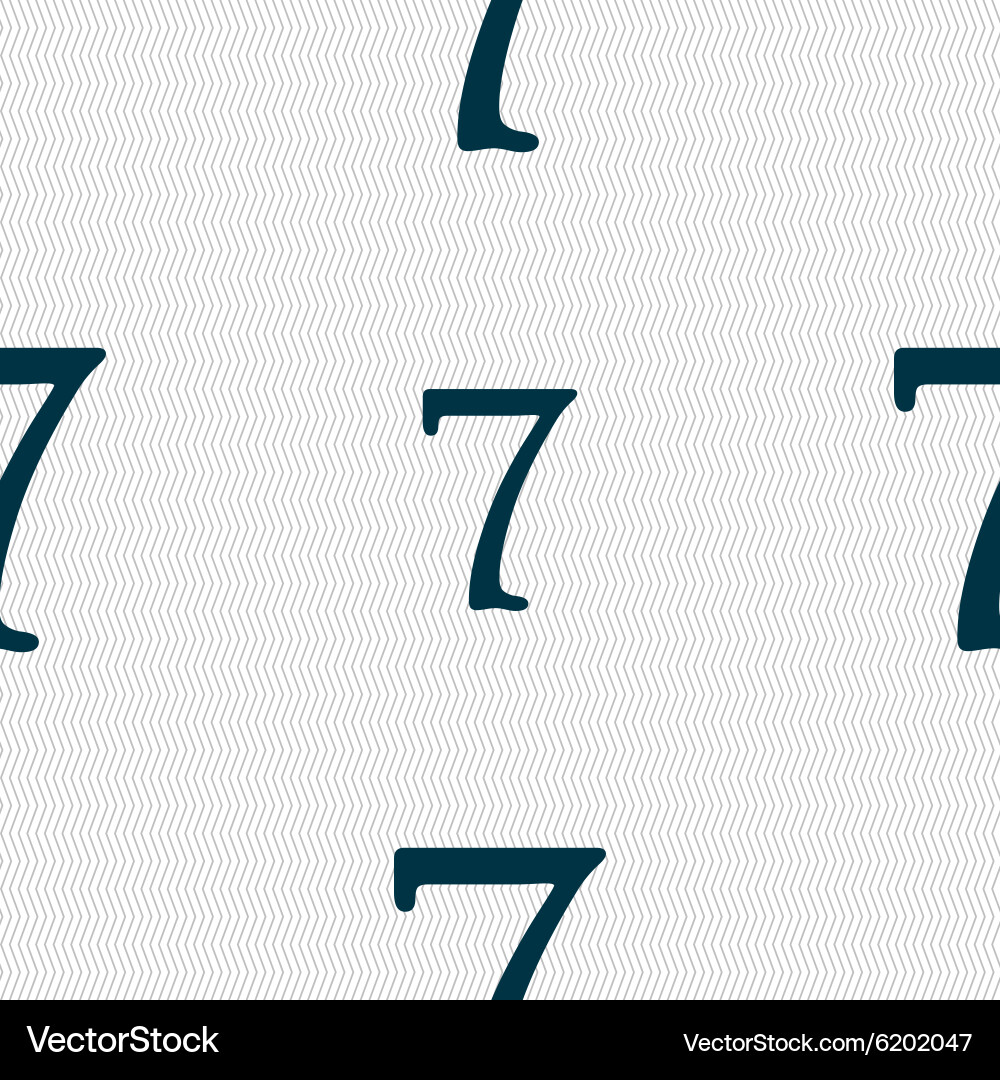 Number seven icon sign seamless abstract Vector Image