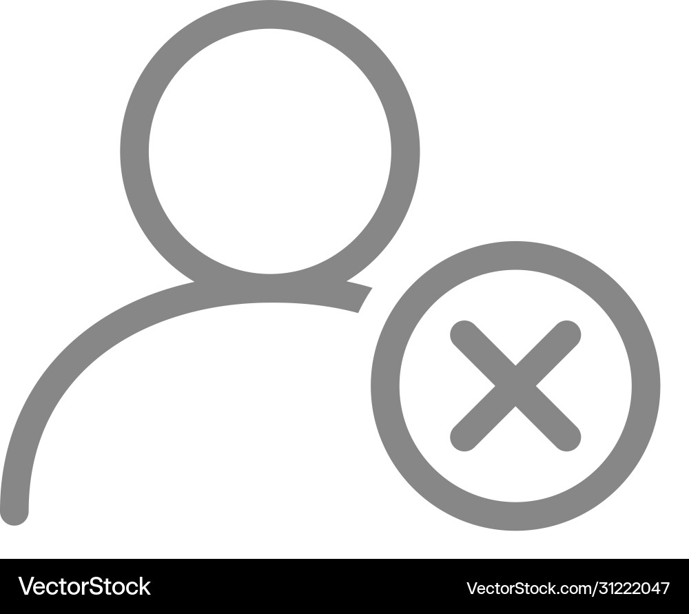 User profile with cross checkmark line icon Vector Image