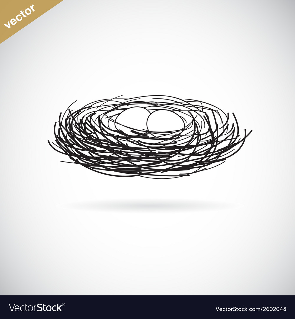 Birds nest Royalty Free Vector Image - VectorStock