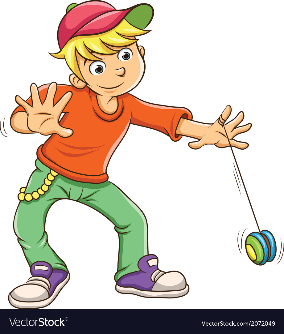 Little boy playing yo yo Royalty Free Vector Image Little boy playing yo yo Royalty Free Vector Image