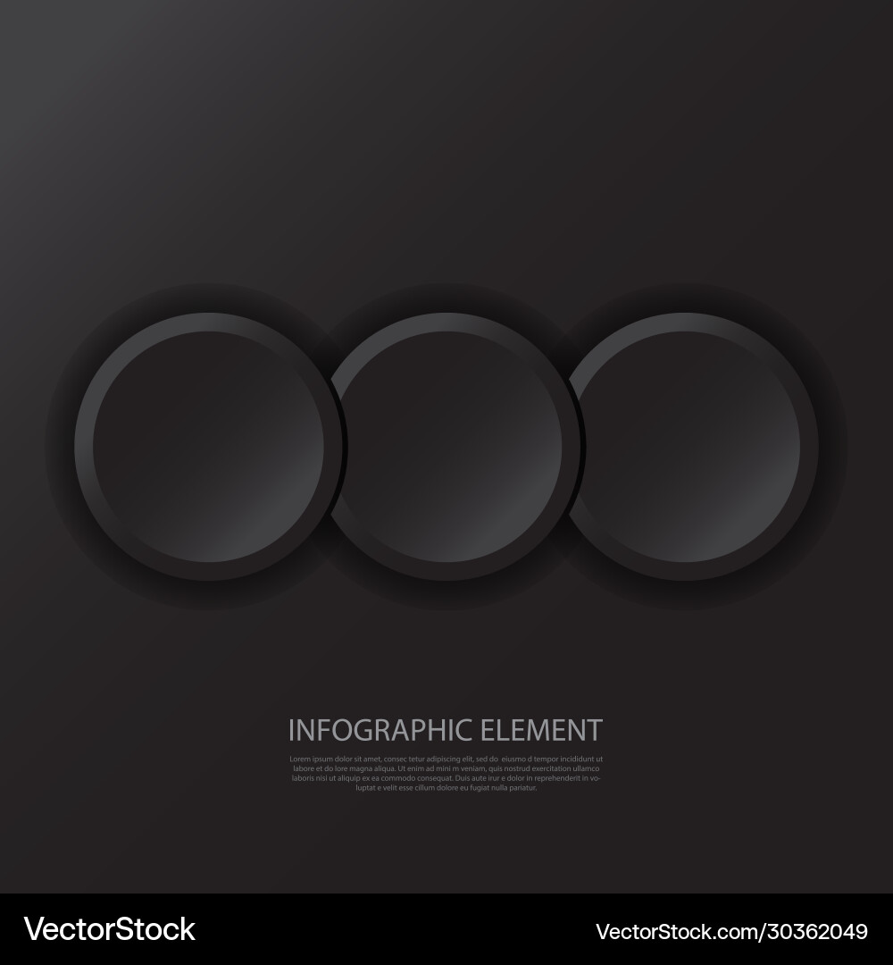 Modern minimal 3 black buttons infographics Vector Image