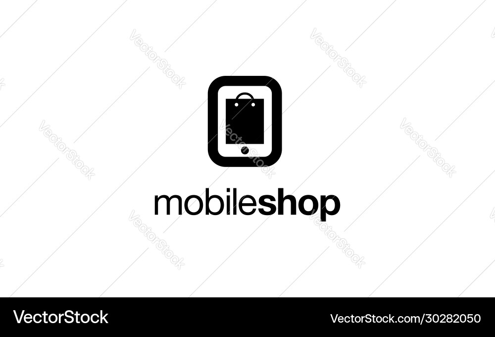 Mobile shop logo design concept Royalty Free Vector Image