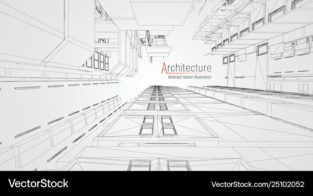 Modern architecture wireframe concept urban Vector Image