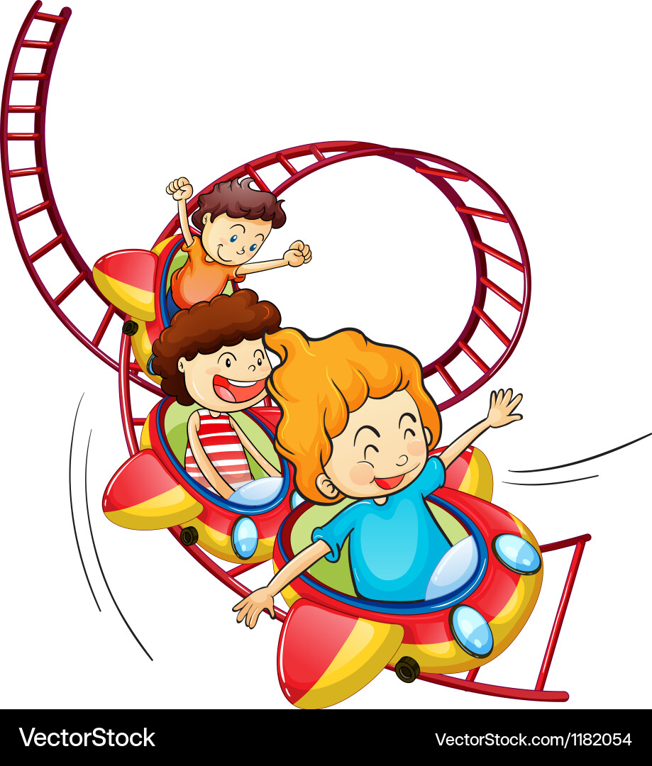 Cartoon roller coaster Royalty Free Vector Image
