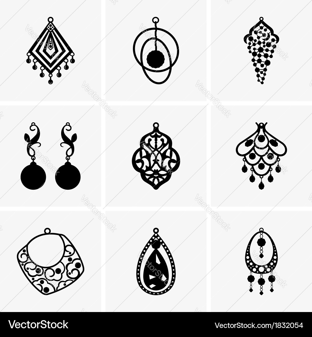 Earrings Royalty Free Vector Image - VectorStock