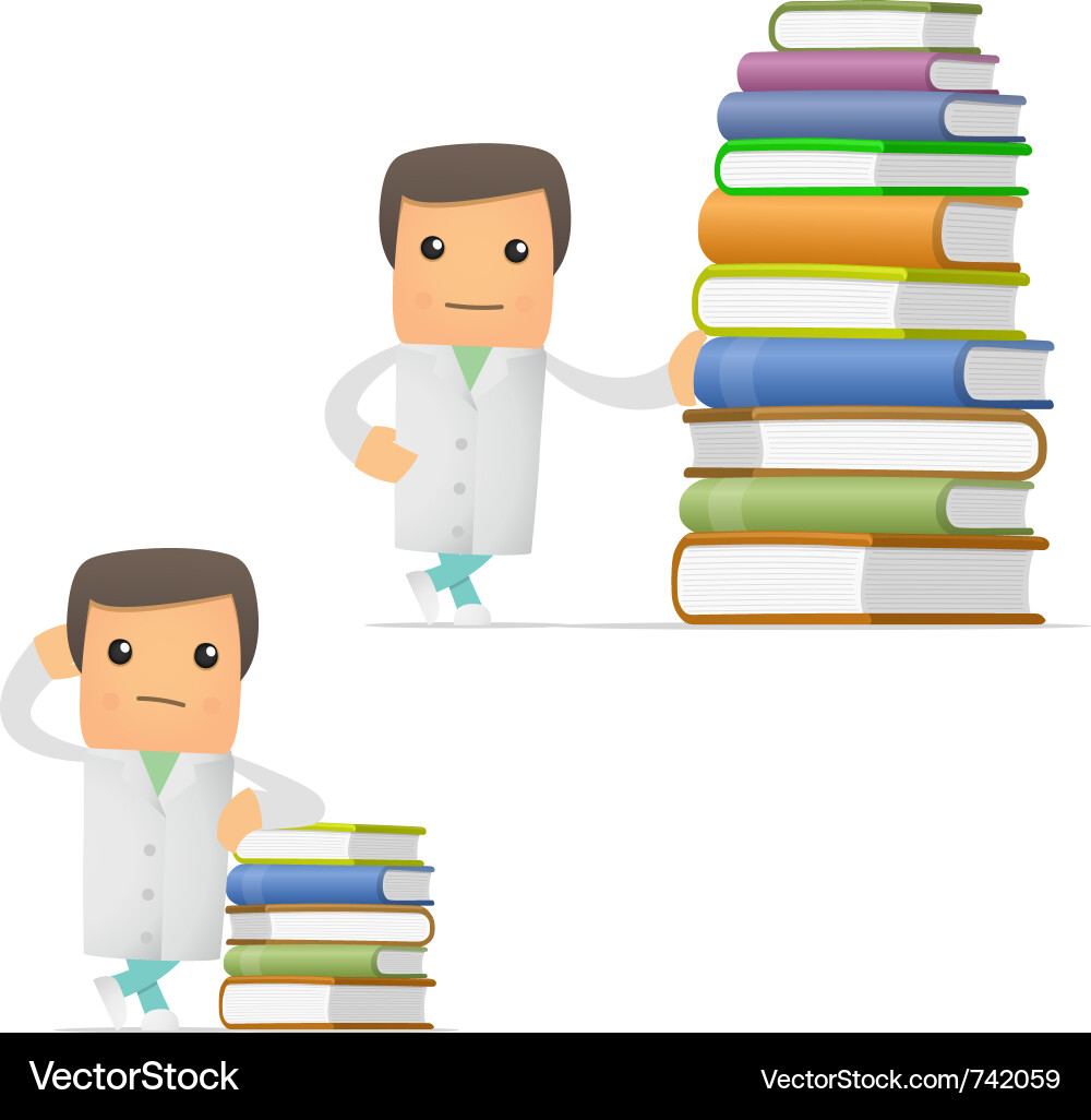 Doctor with books Royalty Free Vector Image - VectorStock