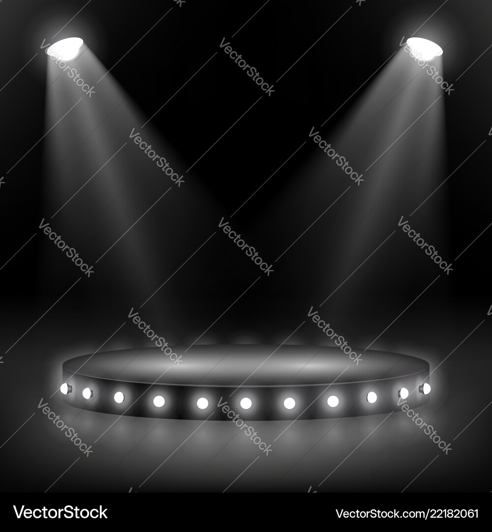 A round scene with overhead lighting and series Vector Image
