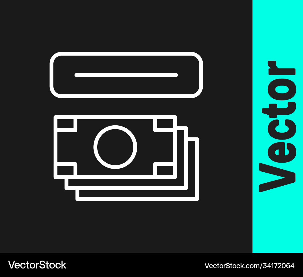 White line atm - automated teller machine Vector Image