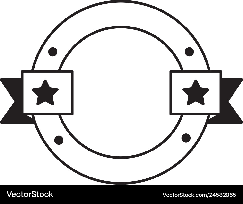 Ribbon emblem isolated icon Royalty Free Vector Image