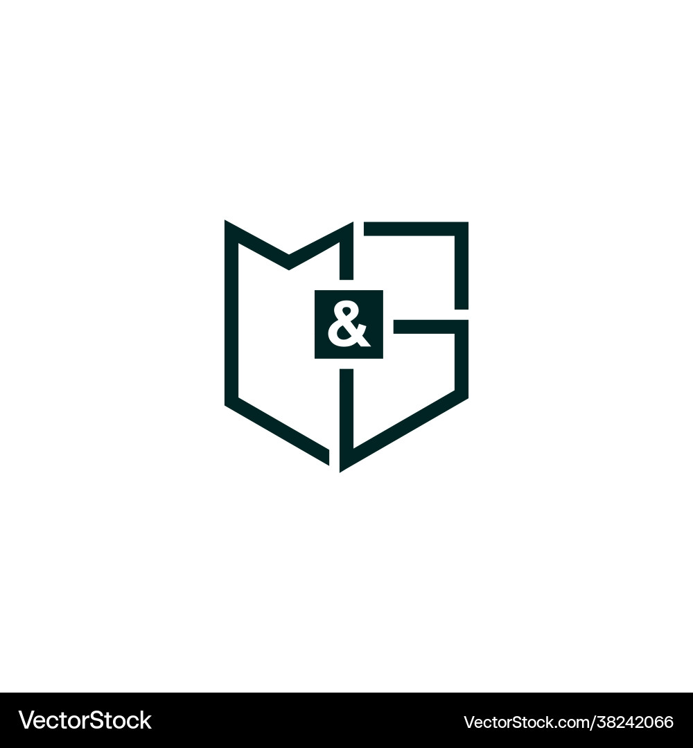 A modern and sophisticated initials m g Royalty Free Vector
