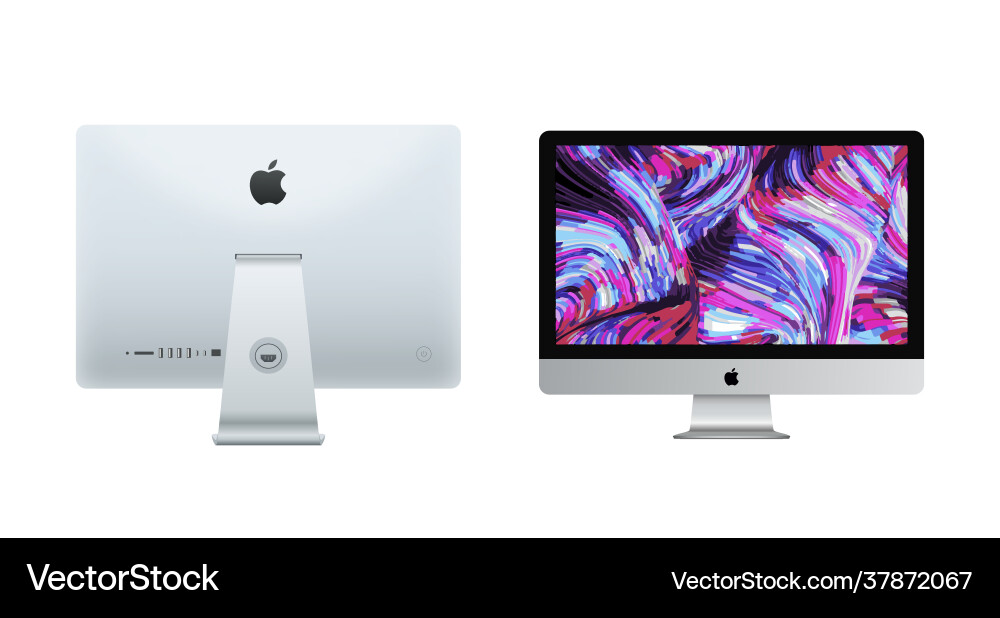 Set apple device imac Royalty Free Vector Image