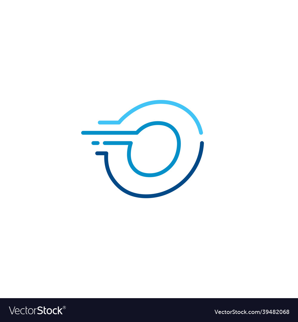 O letter dash lowercase tech digital fast quick Vector Image