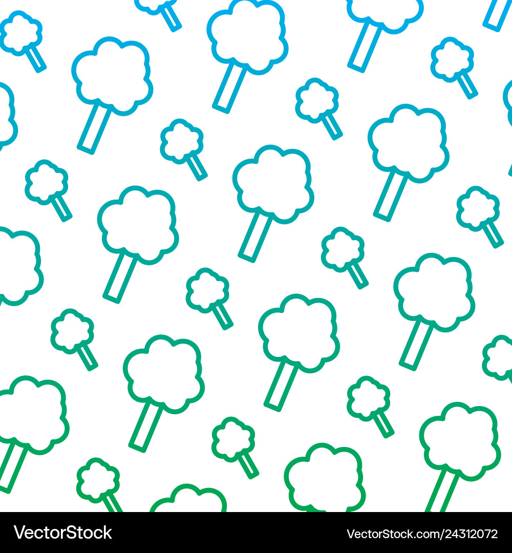 Degraded line nature tree leaves with stalk Vector Image