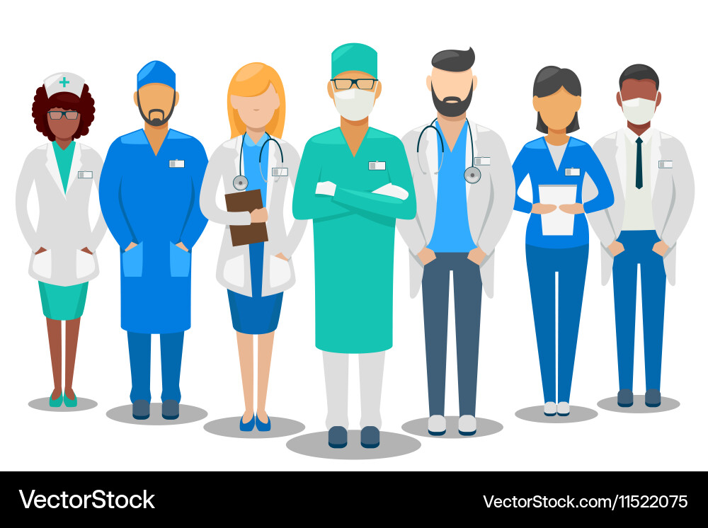 Medical team Hospital staff Royalty Free Vector Image - VectorStock